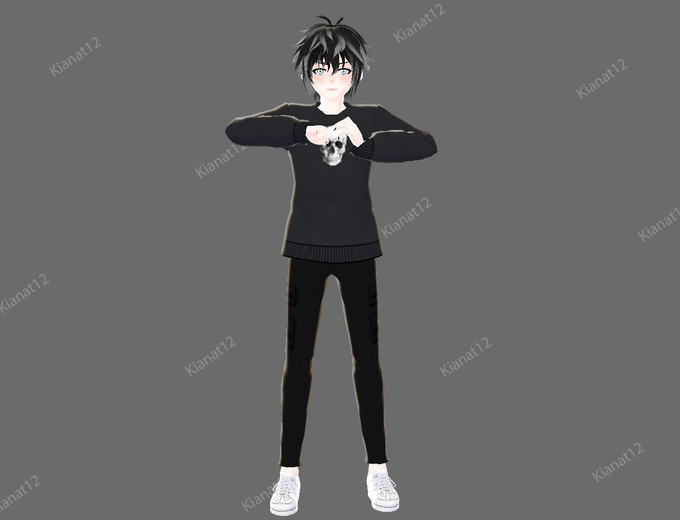 3D model 3d anime male avatar for vrchat and for gaming VR / AR / low ...
