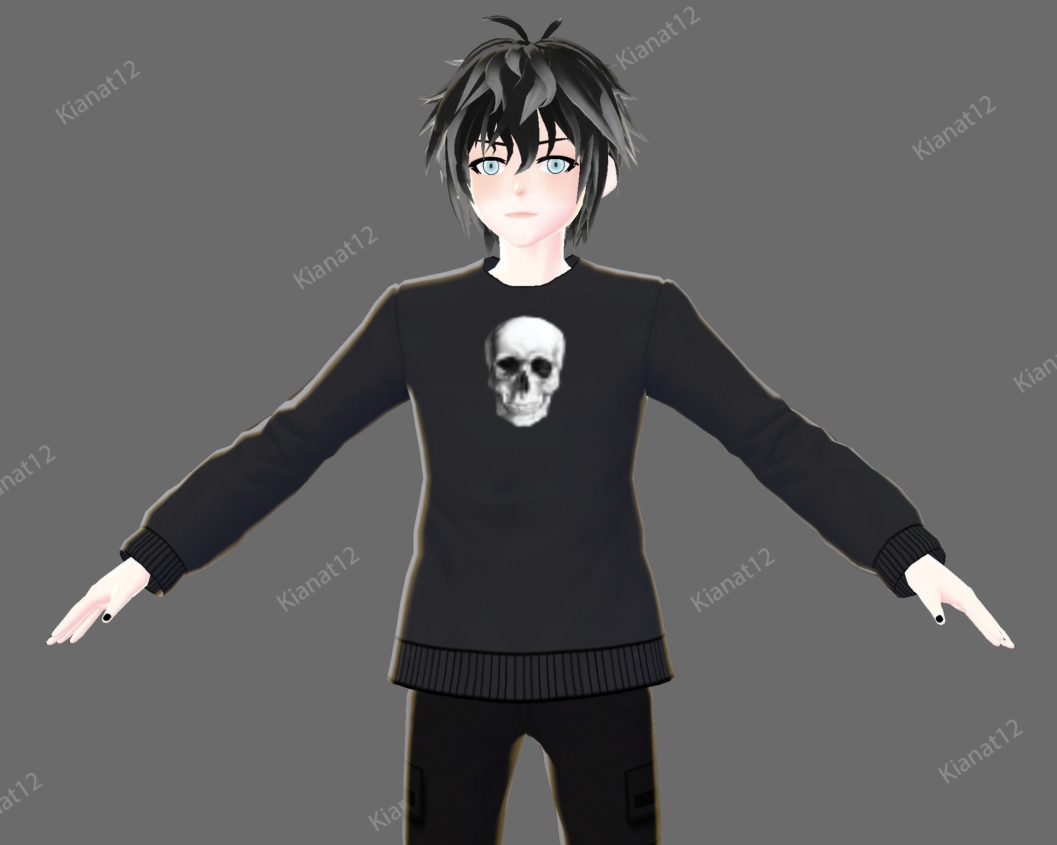 3D model 3d anime male avatar for vrchat and for gaming VR / AR / low ...