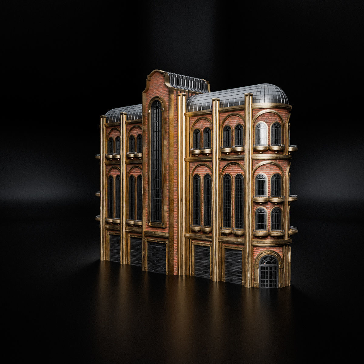 3D model ART DECO STEAMPUNK BUILDING 01 VR / AR / low-poly | CGTrader