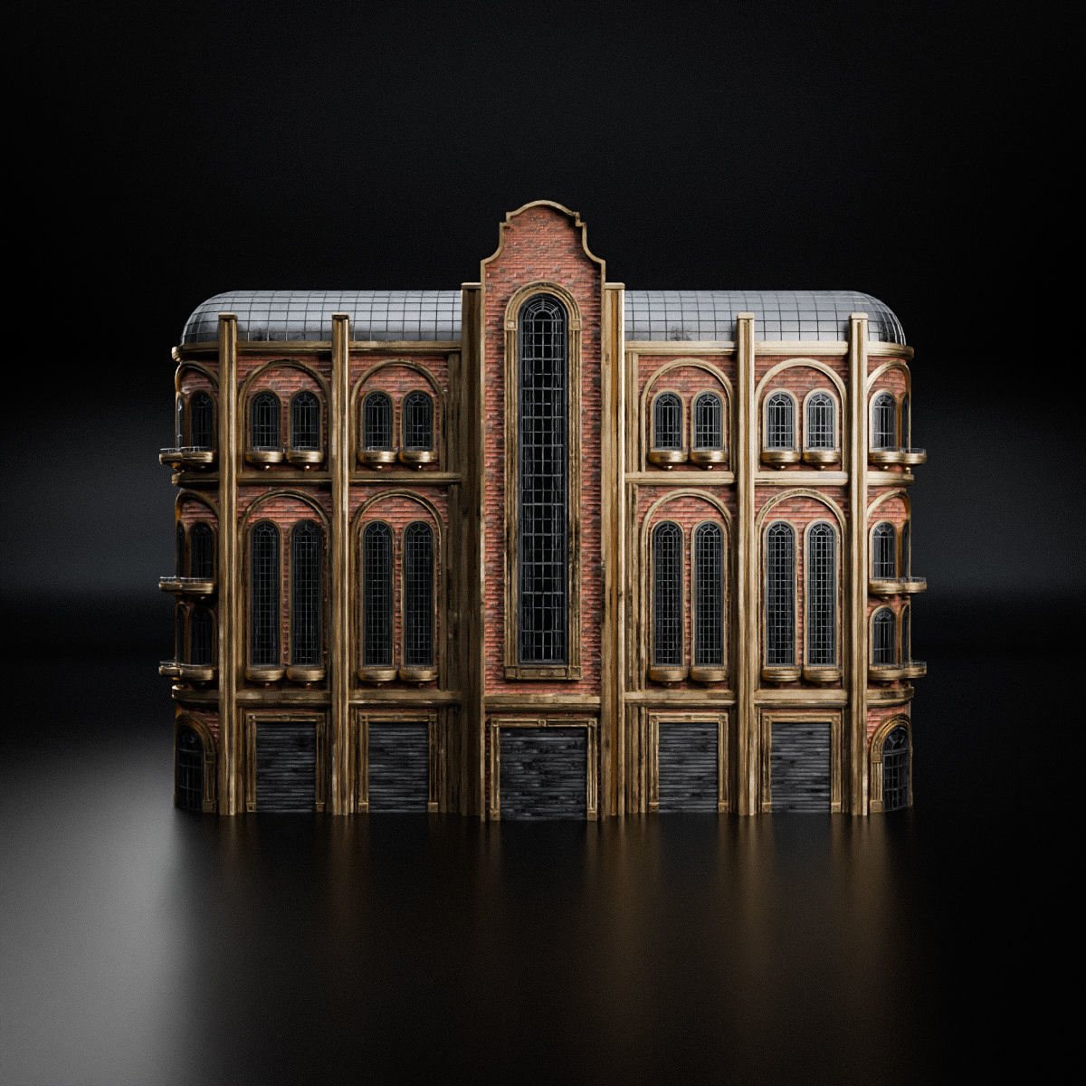 3D model ART DECO STEAMPUNK BUILDING 01 VR / AR / low-poly | CGTrader