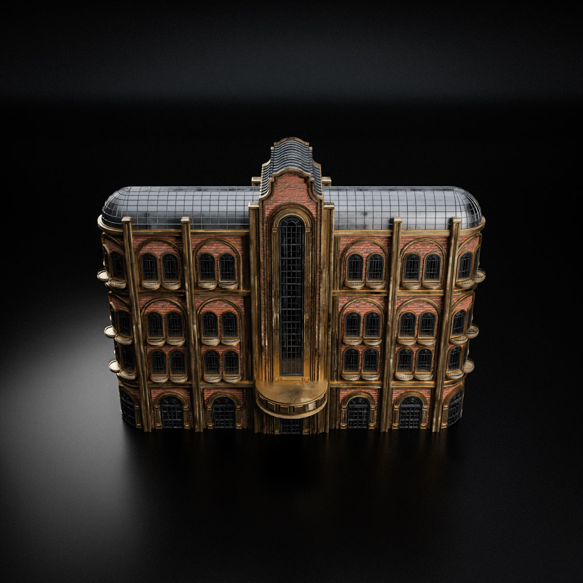3D model ART DECO STEAMPUNK BUILDING 01 VR / AR / low-poly | CGTrader
