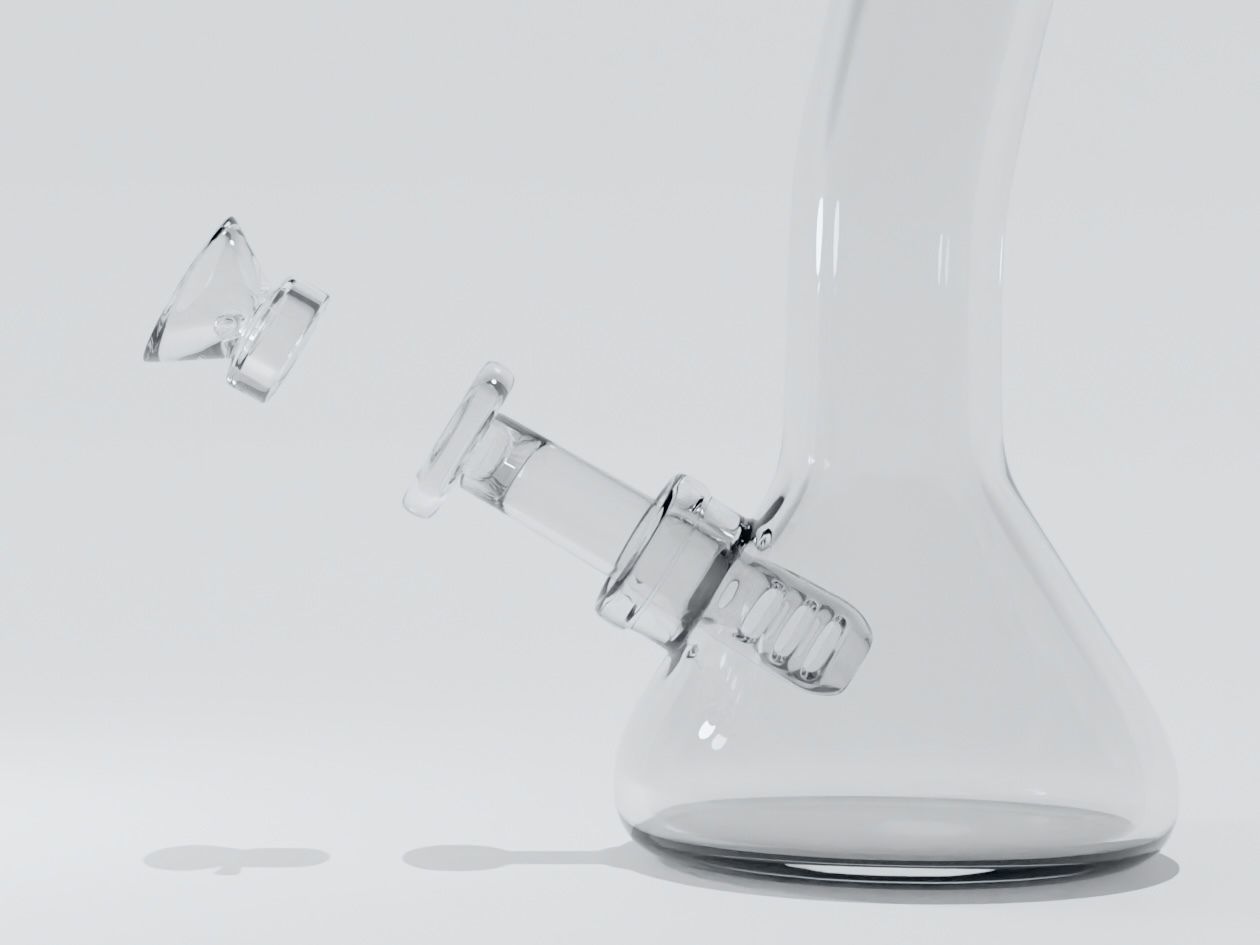 3D model PBR Clear-Glass Beaker Bong VR / AR / low-poly | CGTrader