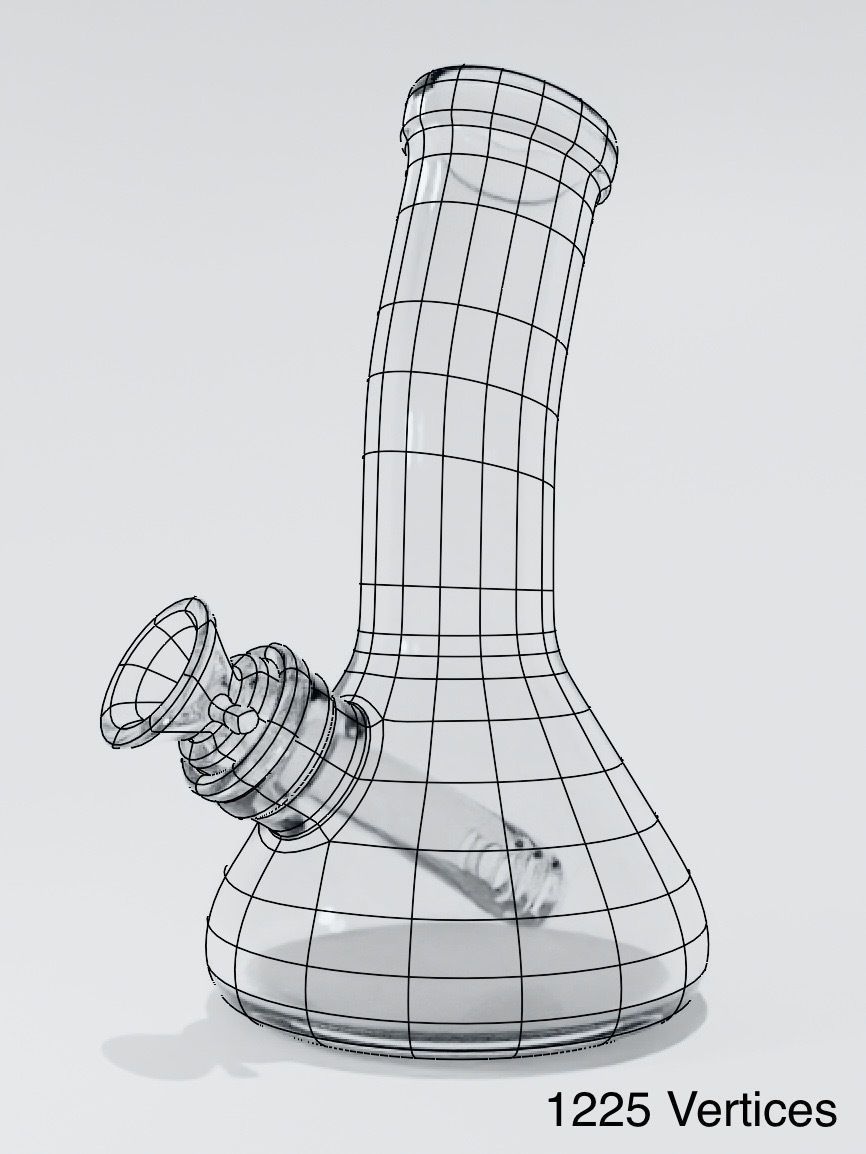 3D model PBR Clear-Glass Beaker Bong VR / AR / low-poly | CGTrader