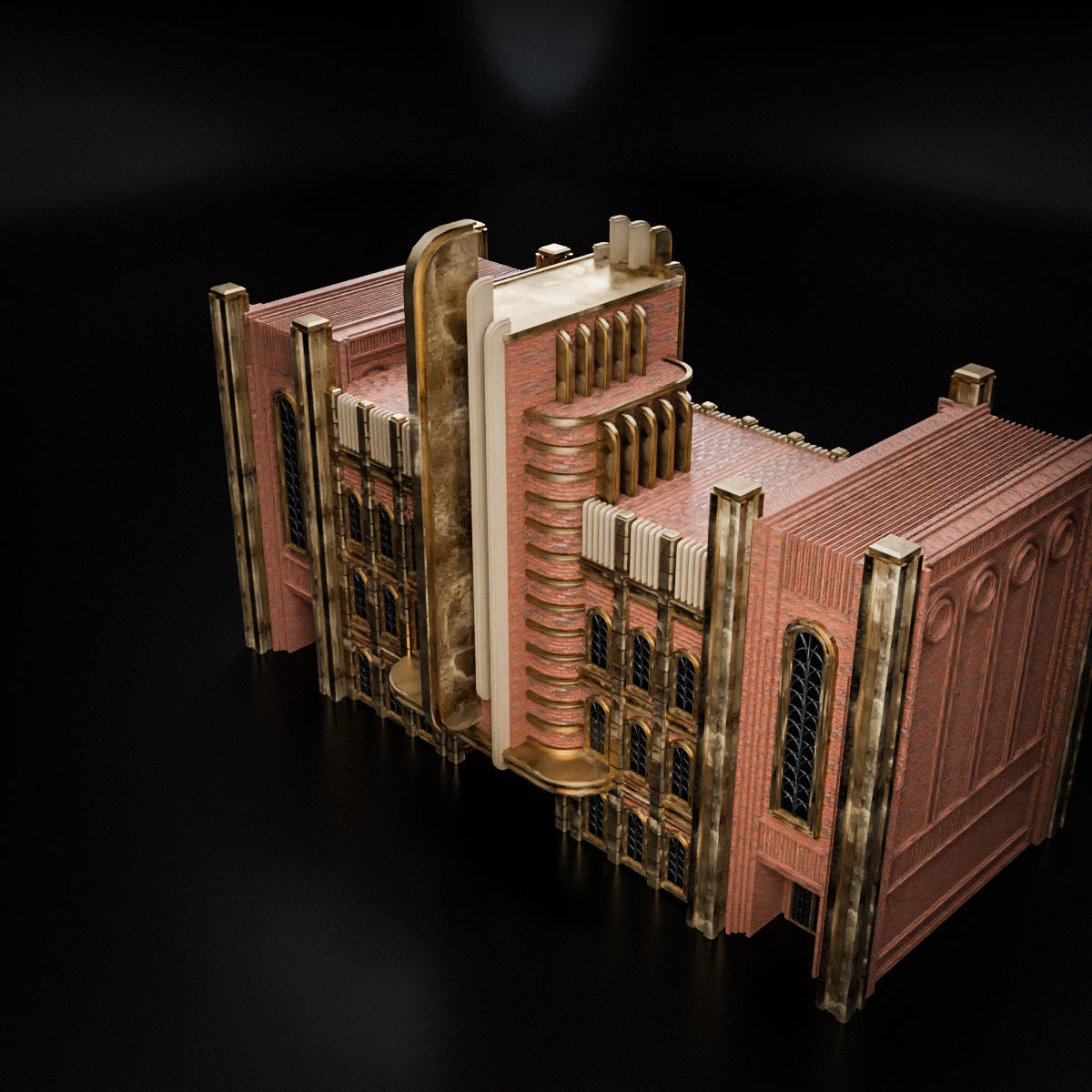 3D model ART DECO STEAMPUNK BUILDING 05 VR / AR / low-poly | CGTrader