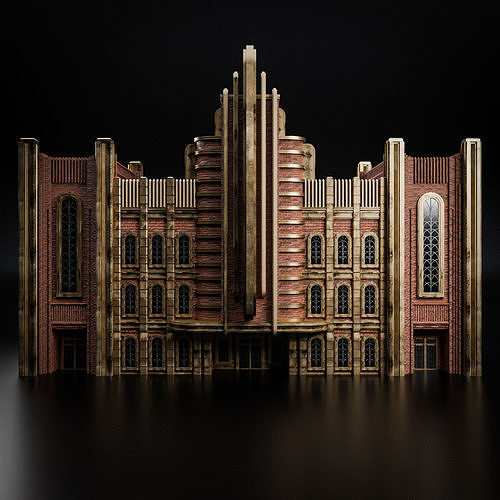 3D model ART DECO STEAMPUNK BUILDING 05 VR / AR / low-poly | CGTrader