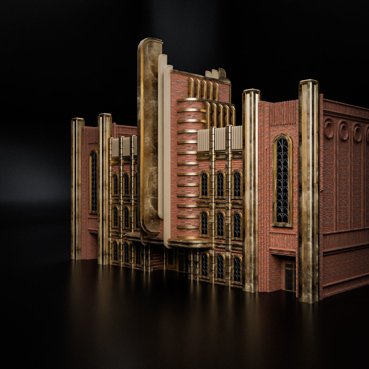 3D model ART DECO STEAMPUNK BUILDING 05 VR / AR / low-poly | CGTrader