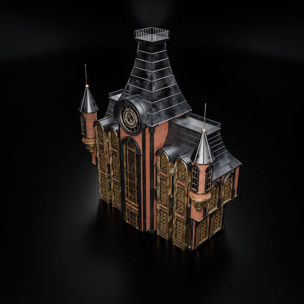 3D model ART DECO STEAMPUNK BUILDING 06 VR / AR / low-poly | CGTrader