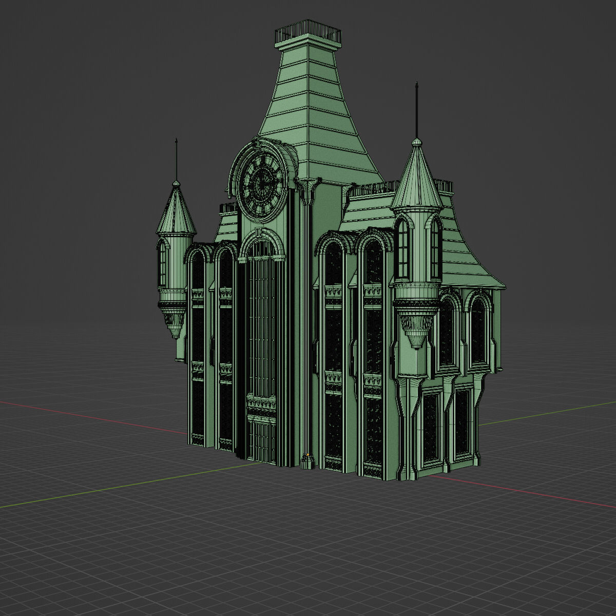 3D model ART DECO STEAMPUNK BUILDING 06 VR / AR / low-poly | CGTrader