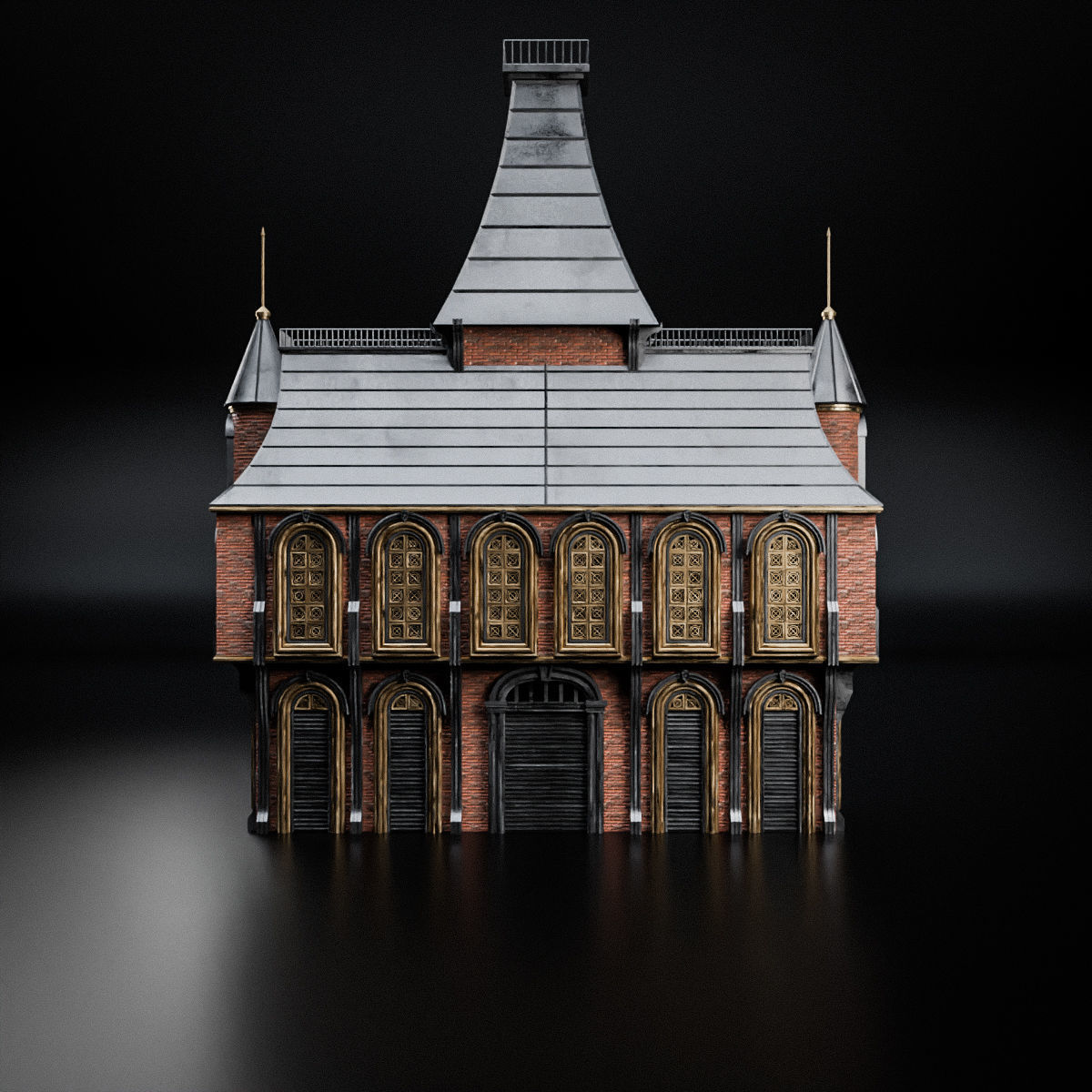 3D model ART DECO STEAMPUNK BUILDING 06 VR / AR / low-poly | CGTrader