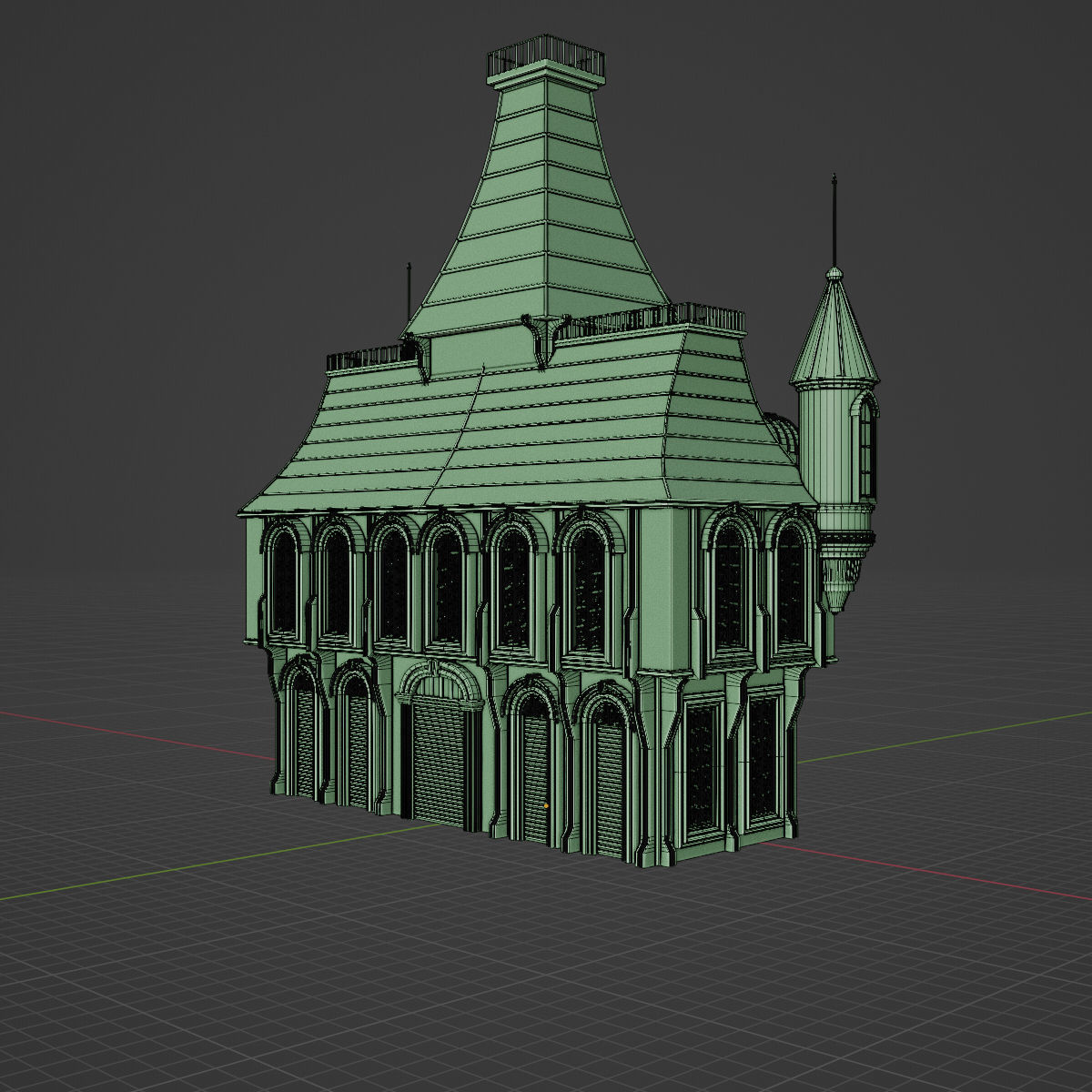 3D model ART DECO STEAMPUNK BUILDING 06 VR / AR / low-poly | CGTrader