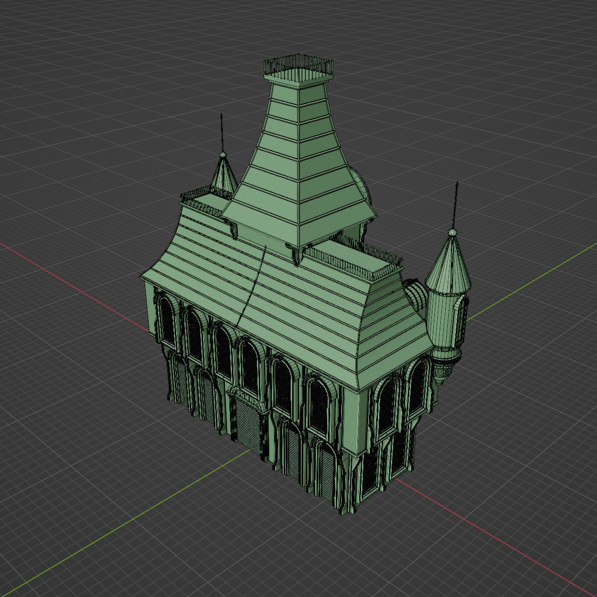 3D model ART DECO STEAMPUNK BUILDING 06 VR / AR / low-poly | CGTrader