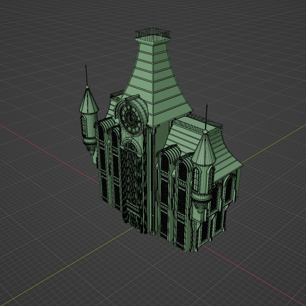 3D model ART DECO STEAMPUNK BUILDING 06 VR / AR / low-poly | CGTrader