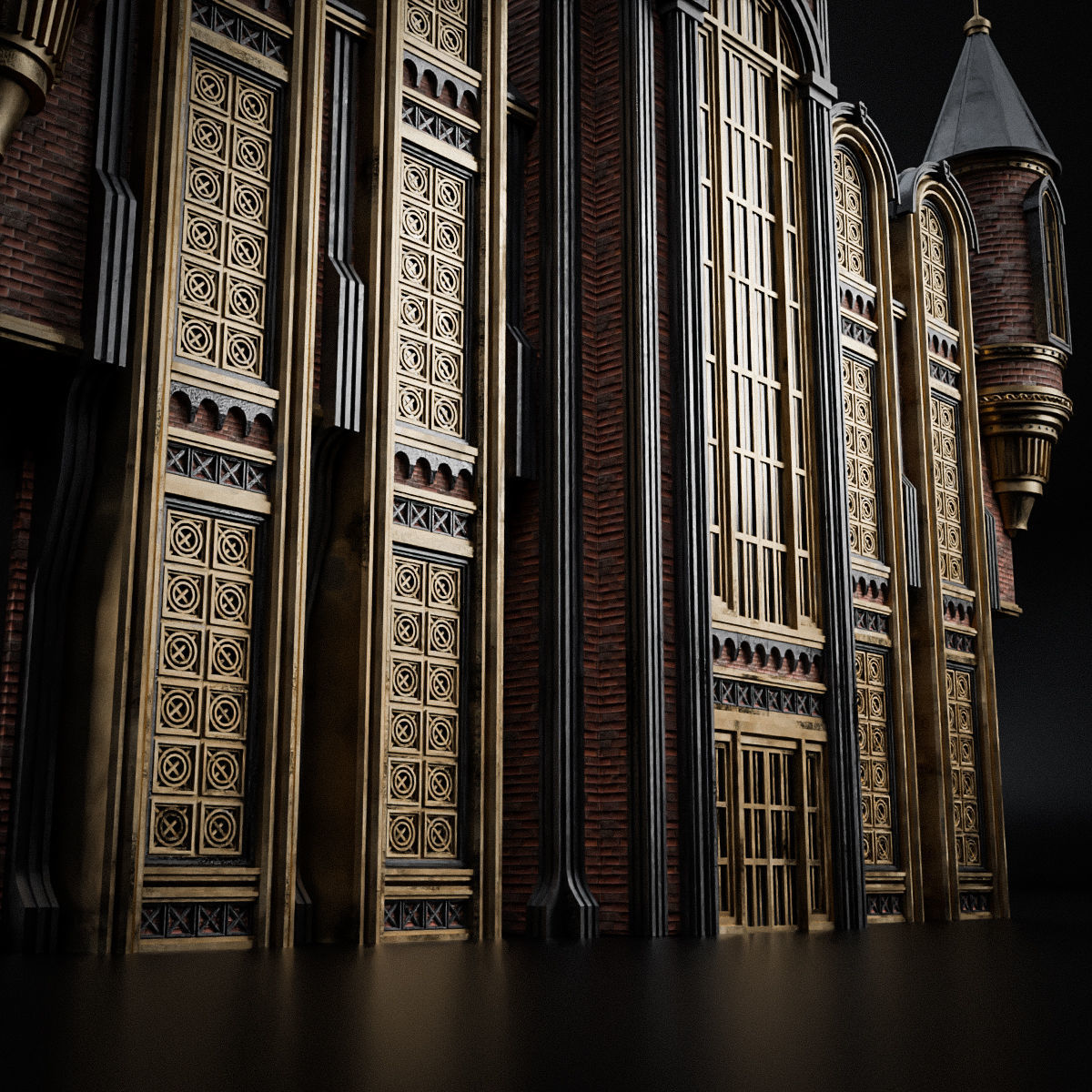 3D model ART DECO STEAMPUNK BUILDING 06 VR / AR / low-poly | CGTrader