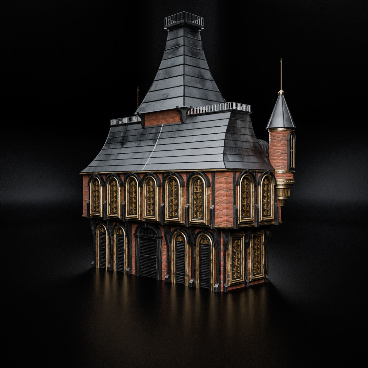 3D model ART DECO STEAMPUNK BUILDING 06 VR / AR / low-poly | CGTrader