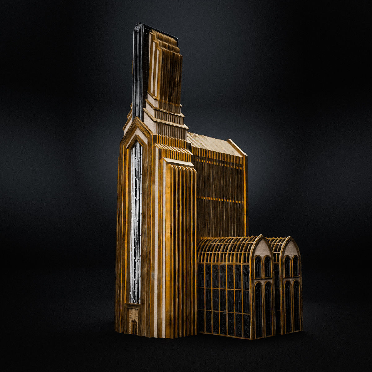3D model ART DECO SKYSCRAPER BUILDING 01 VR / AR / low-poly | CGTrader