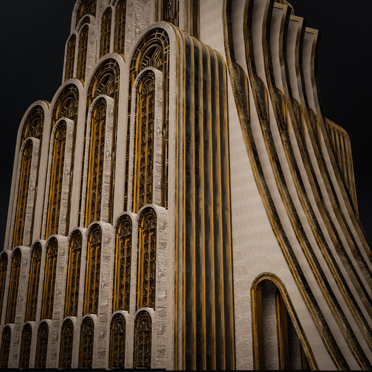 3D model ART DECO SKYSCRAPER BUILDING 07 VR / AR / low-poly | CGTrader