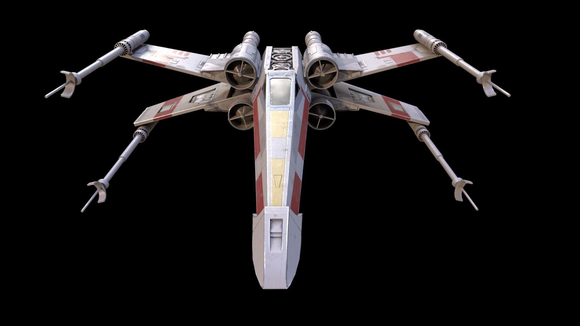 3D model X Wing lowpoly game ready 3D model star wars - fighter VR / AR ...