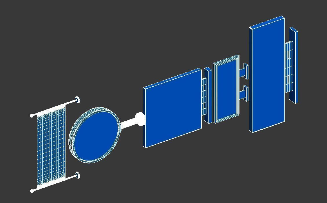 Signs Set curtain hanging on wall 3D model | CGTrader