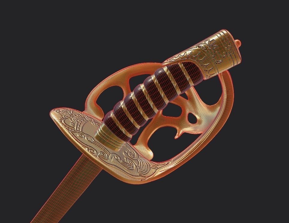 British Royal Guard Sword 1832 free 3D model | CGTrader