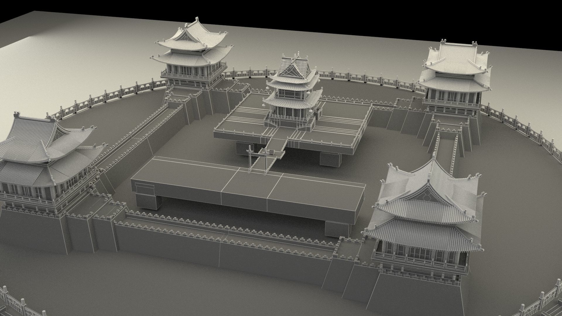 Chnese castle 3D model | CGTrader