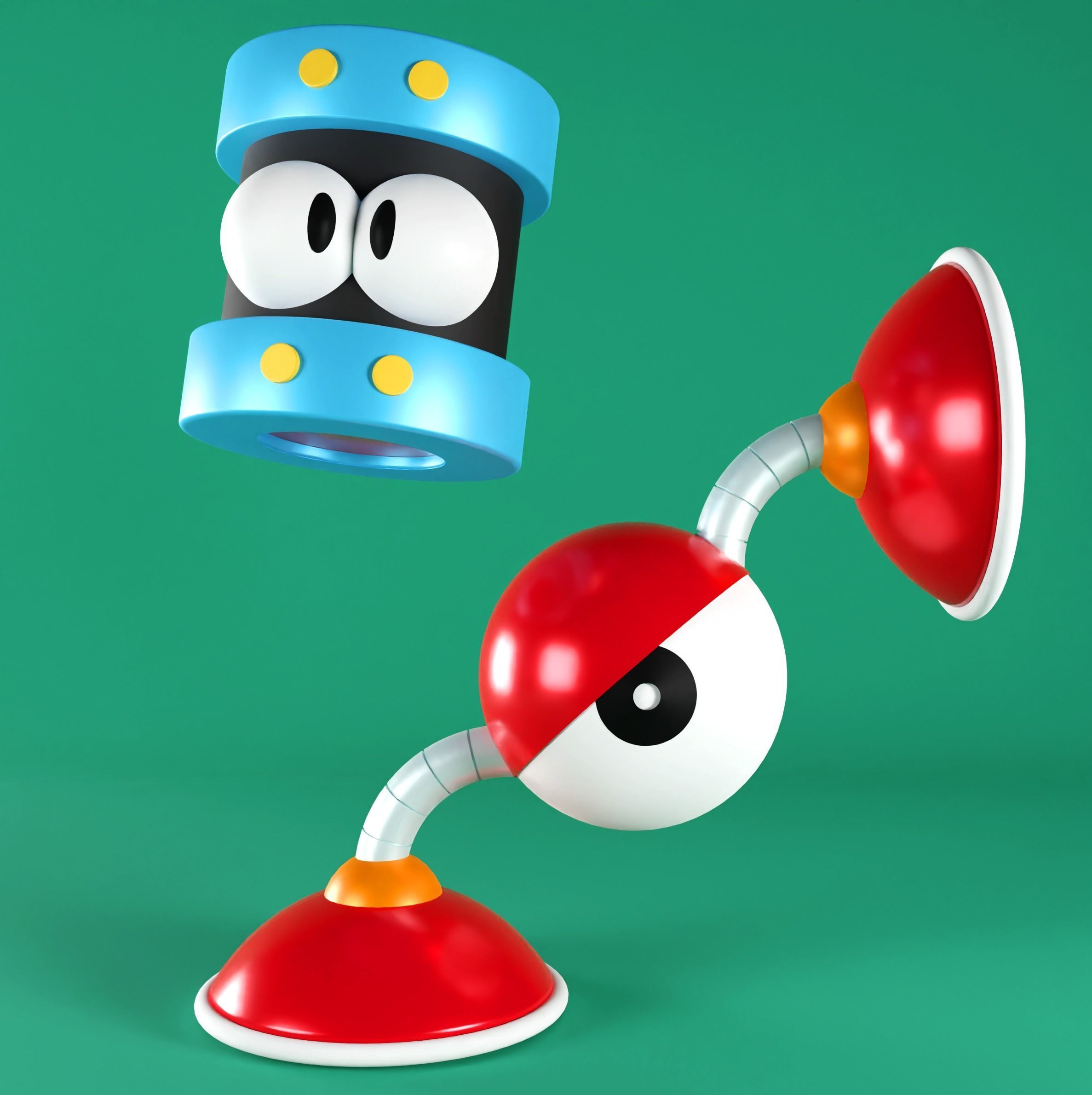 Telly and Peterchy Rockman MegaMan Famicom Nes 8Bit 3D model free 3D ...