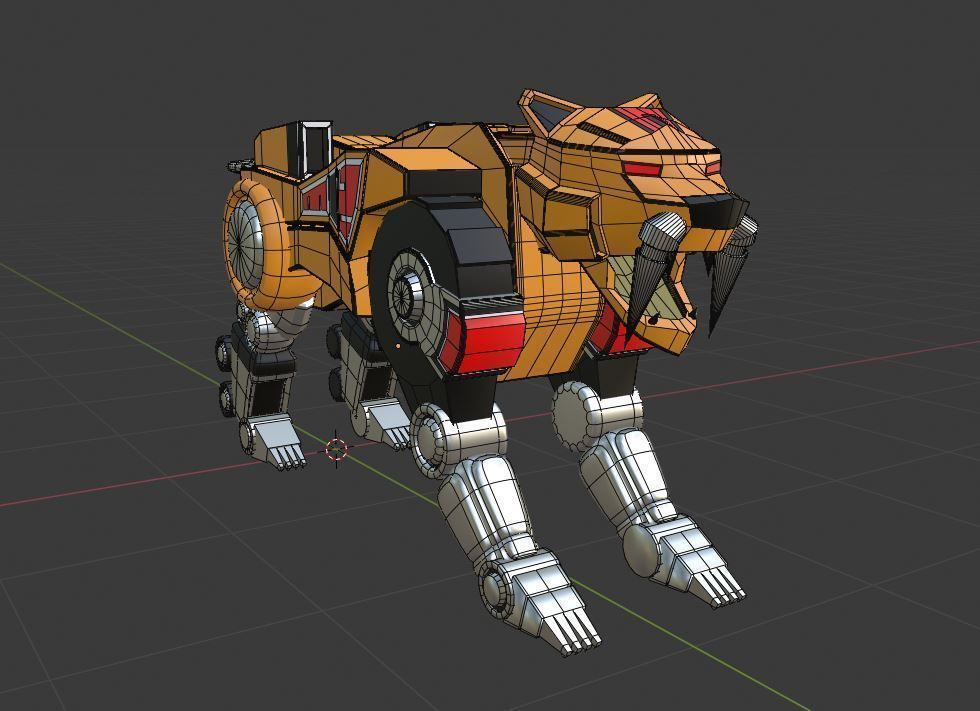 Sabertooth Tiger Dinozord 3D Model 3D model | CGTrader