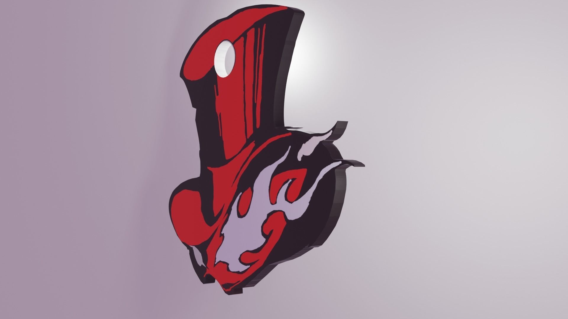 Persona 5 Phantom Thief Logo Keychain COLOURED 3D model | CGTrader