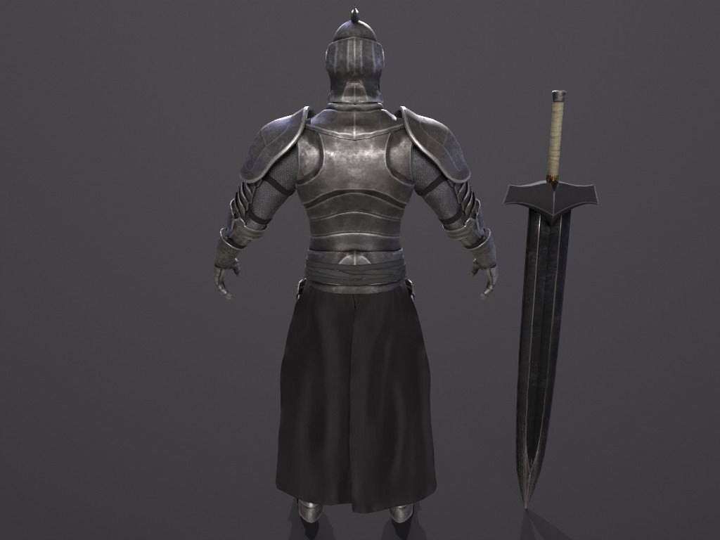 3D model Knight 3d character low poly Low-poly 3D model VR / AR / low ...