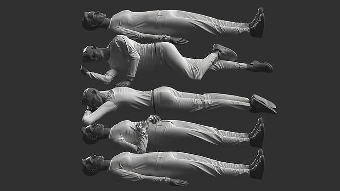 Man Mannequin Lying 5 Poses 3D model | CGTrader