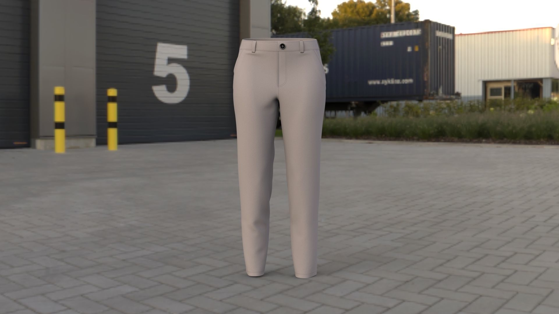 Simple Pants Outfit Street Style 3D model | CGTrader
