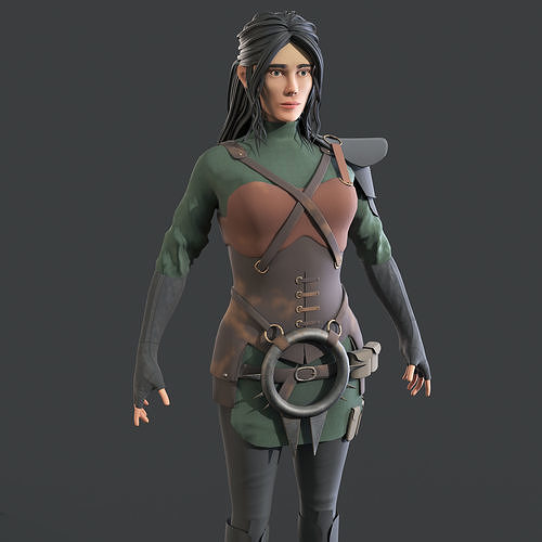 Game Ready Character female free VR / AR / low-poly 3D model | CGTrader