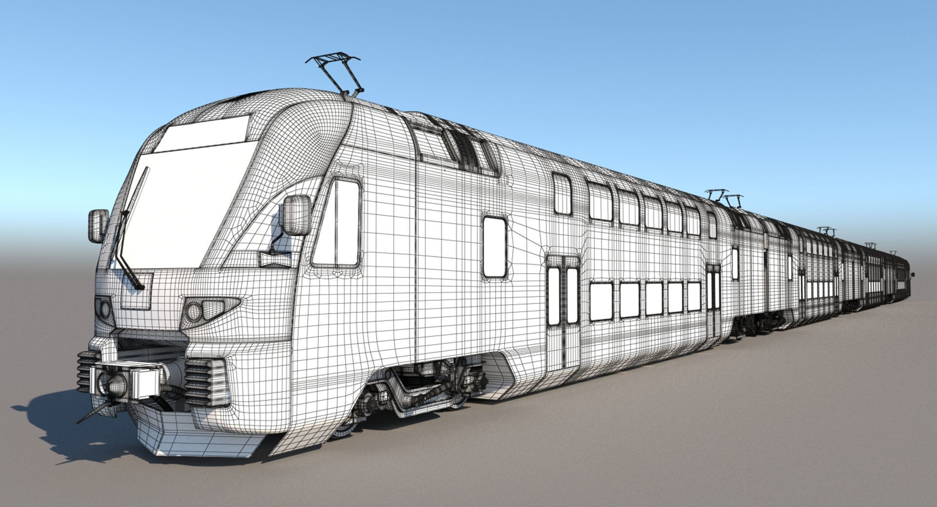 Stadler Dosto Double Decker Passenger Train 3D model | CGTrader
