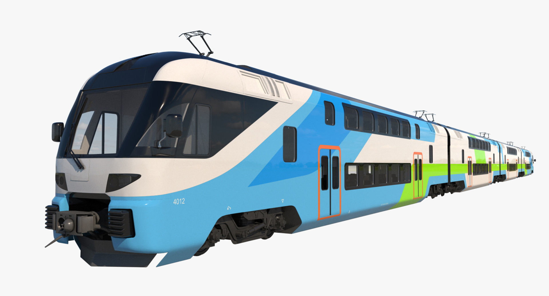Stadler Dosto Double Decker Passenger Train 3D model | CGTrader
