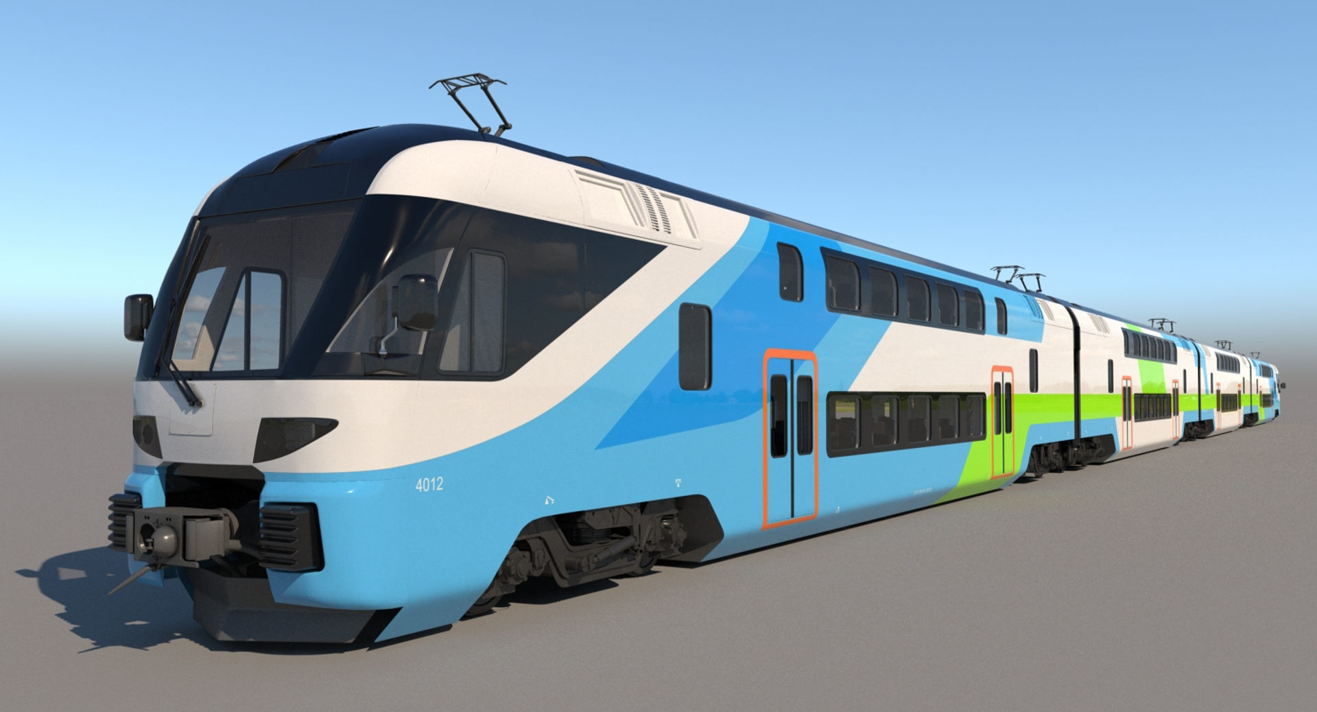 Stadler Dosto Double Decker Passenger Train 3D model | CGTrader
