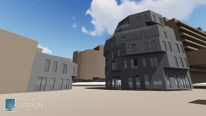 dormitory building in middle of city 3D model | CGTrader