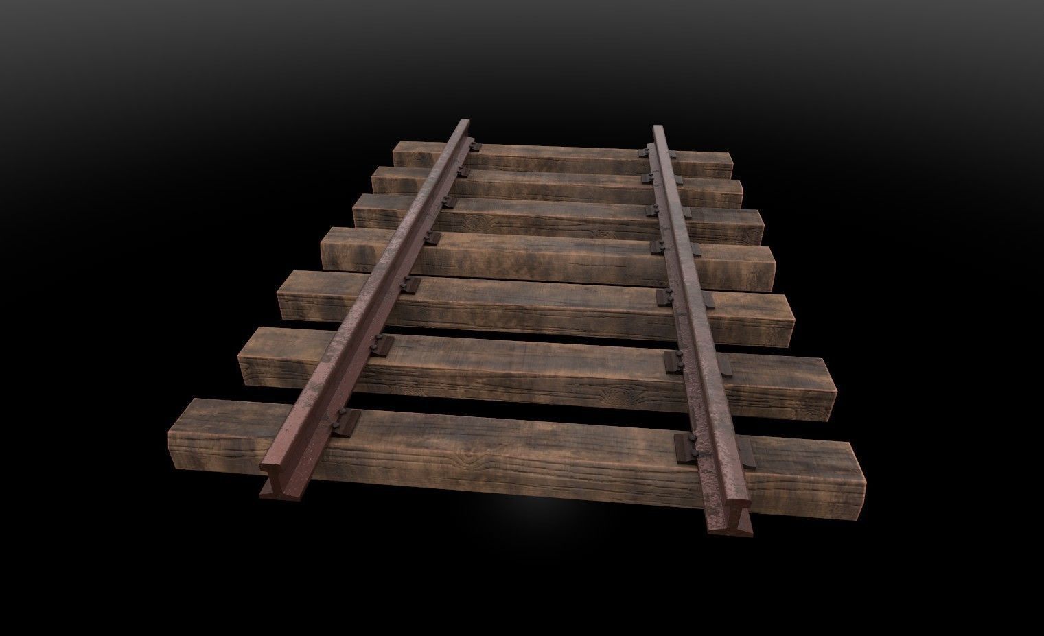 RailLine 3D Model set of wooden railroad tracks 3D model | CGTrader