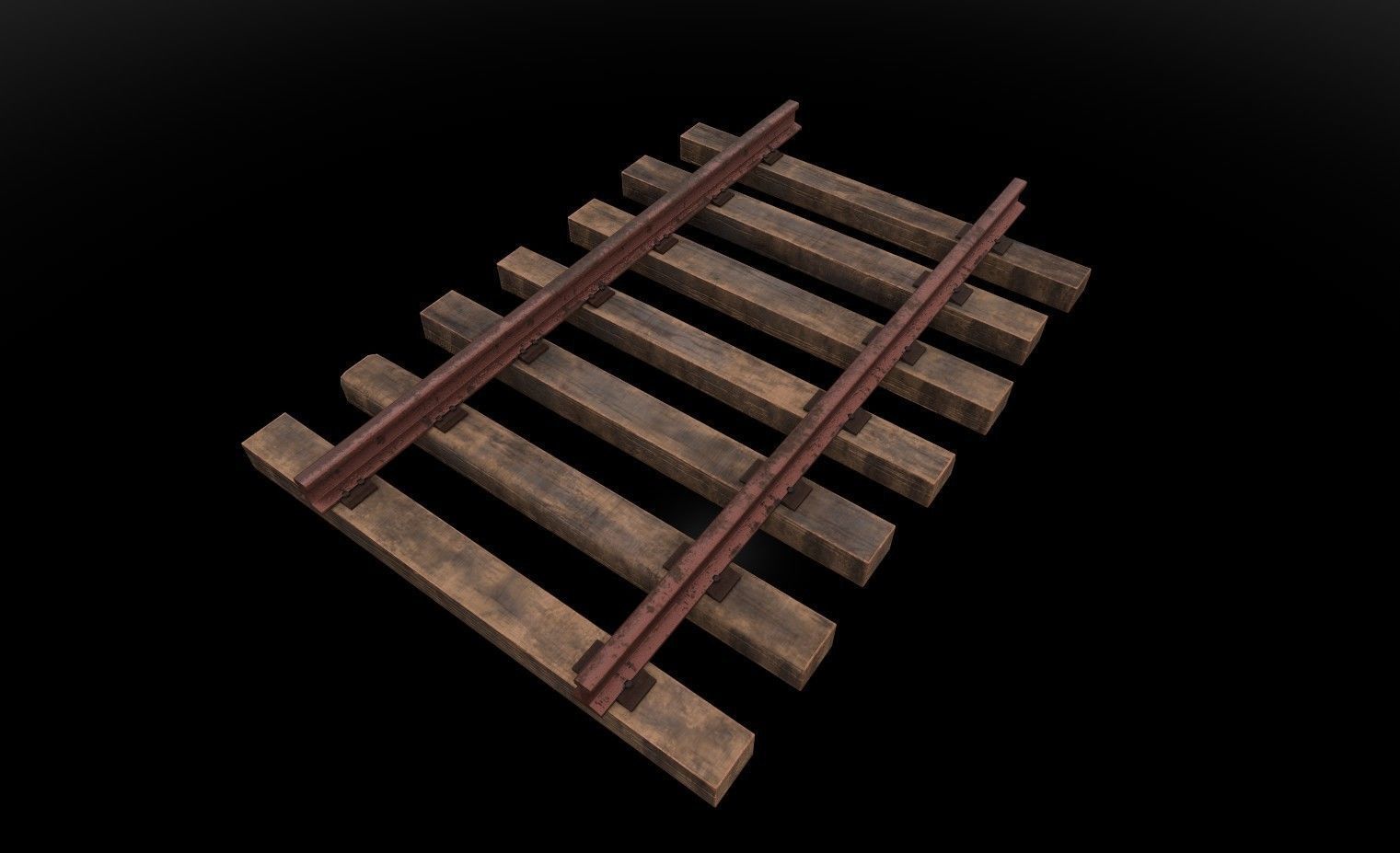 RailLine 3D Model set of wooden railroad tracks 3D model | CGTrader