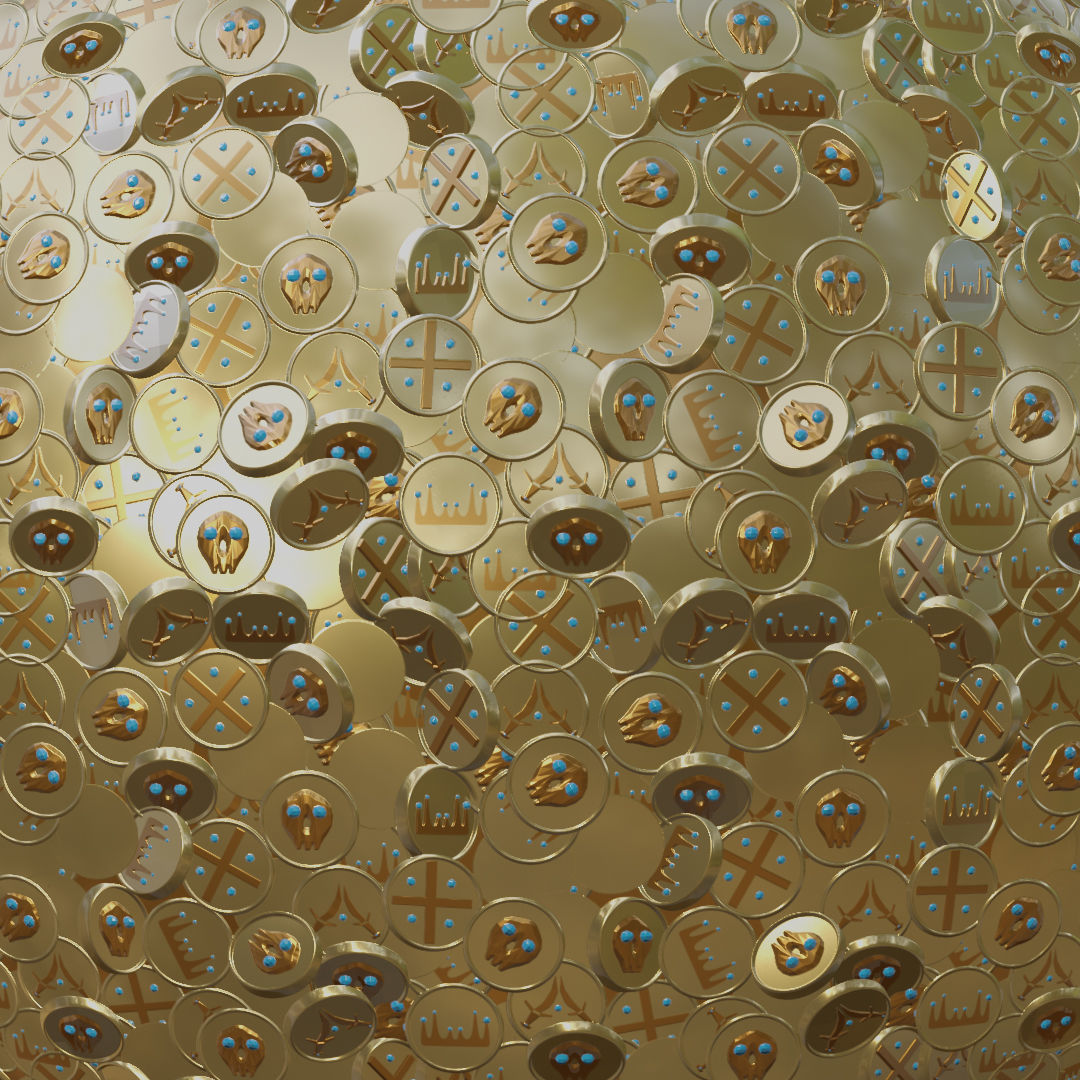 Handpaint gold coins seamless texture Texture | CGTrader