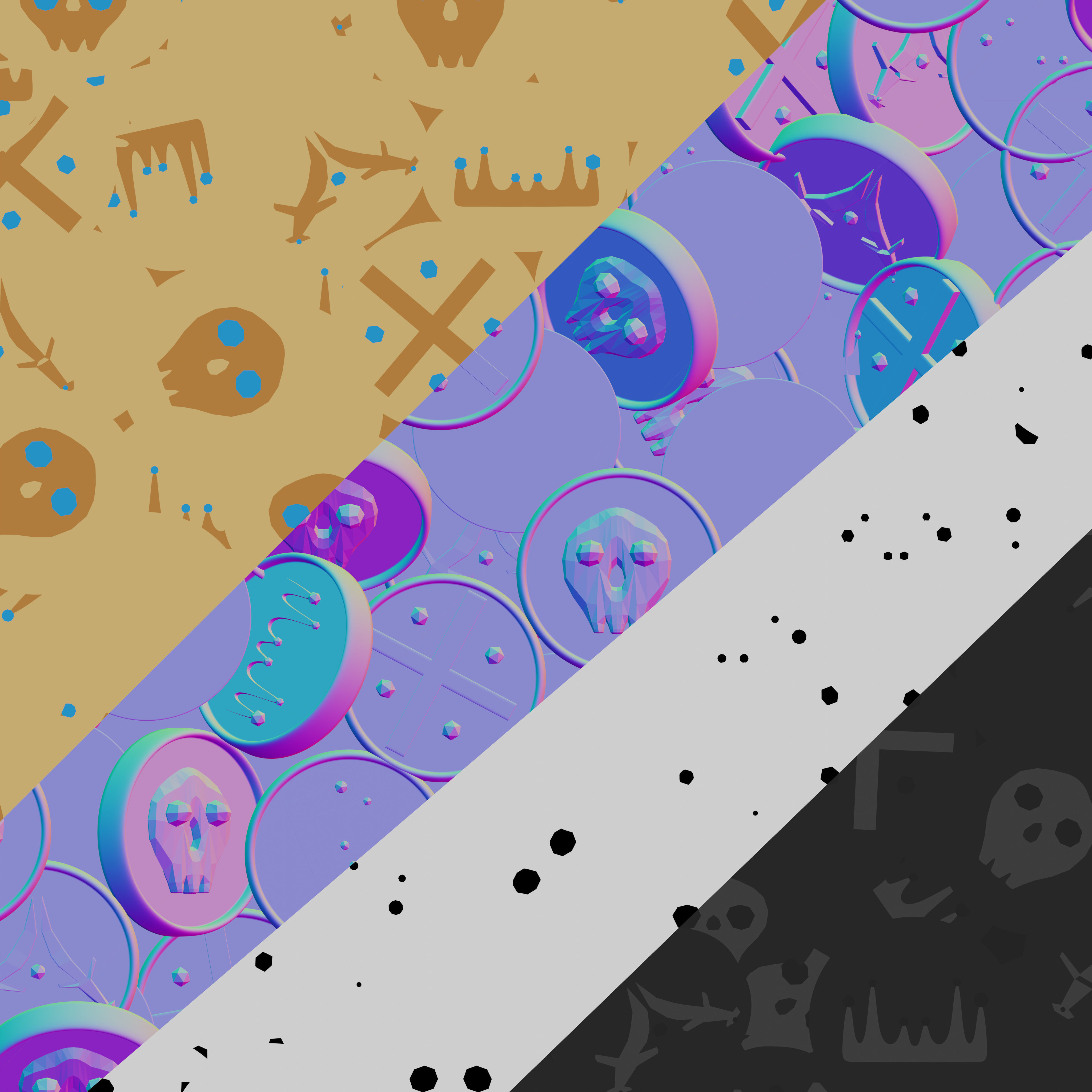 Handpaint gold coins seamless texture Texture | CGTrader