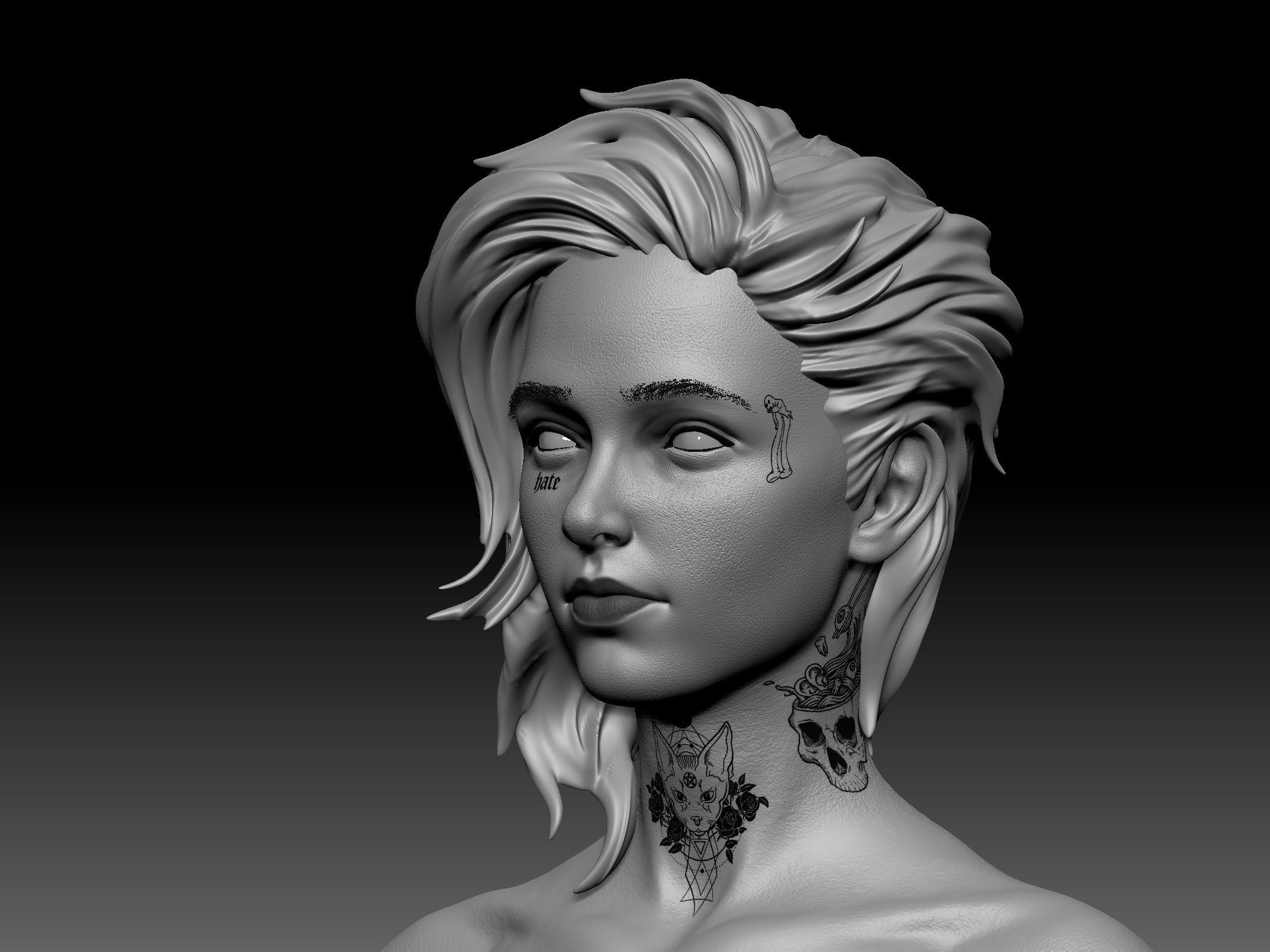 3D model Skinny Female Base Mesh Rigged VR / AR / low-poly | CGTrader
