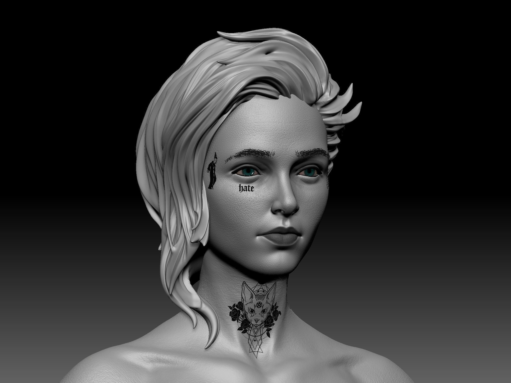 3D model Skinny Female Base Mesh Rigged VR / AR / low-poly | CGTrader
