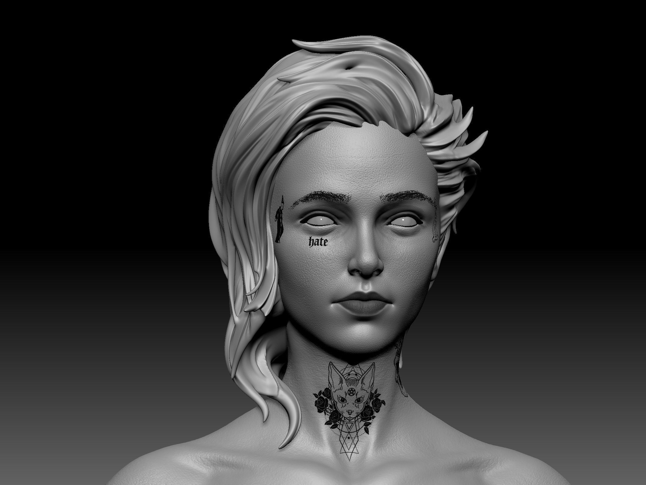 3D model Skinny Female Base Mesh Rigged VR / AR / low-poly | CGTrader