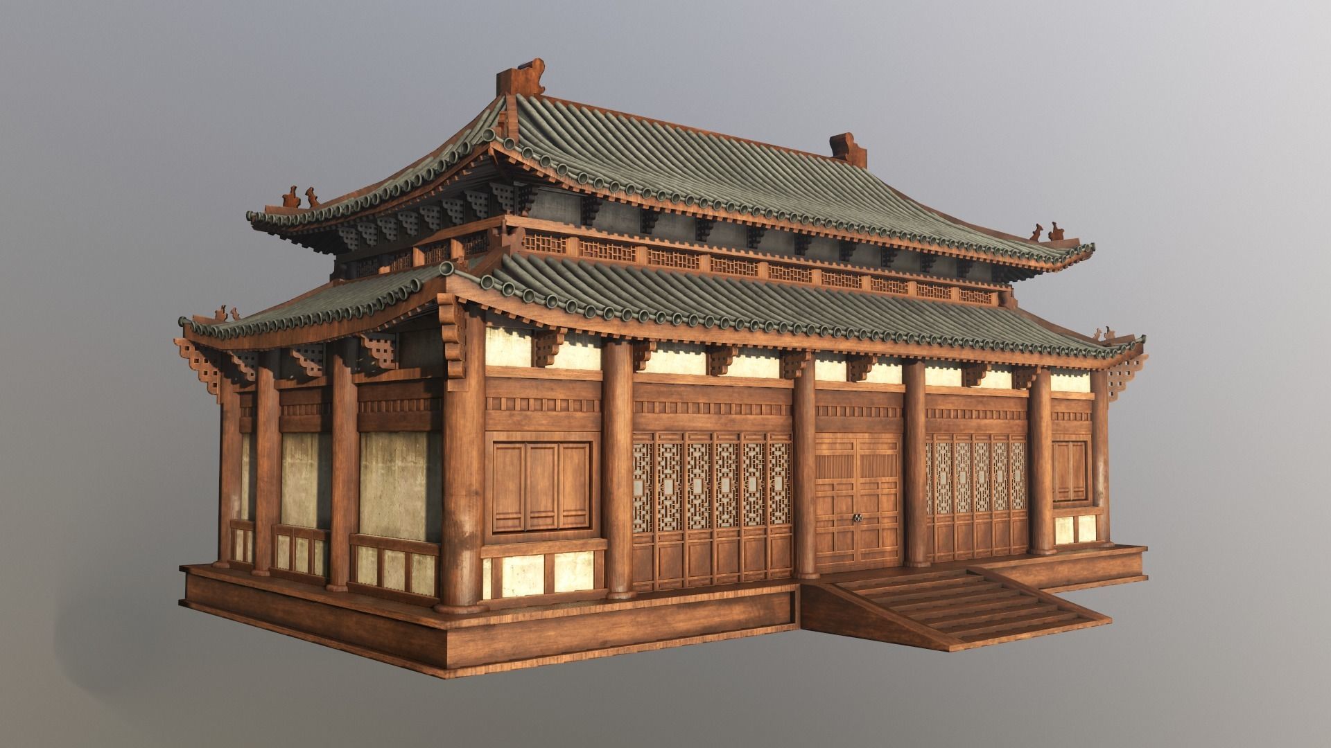 Asian Japanese Traditional Building Collection 3D model | CGTrader