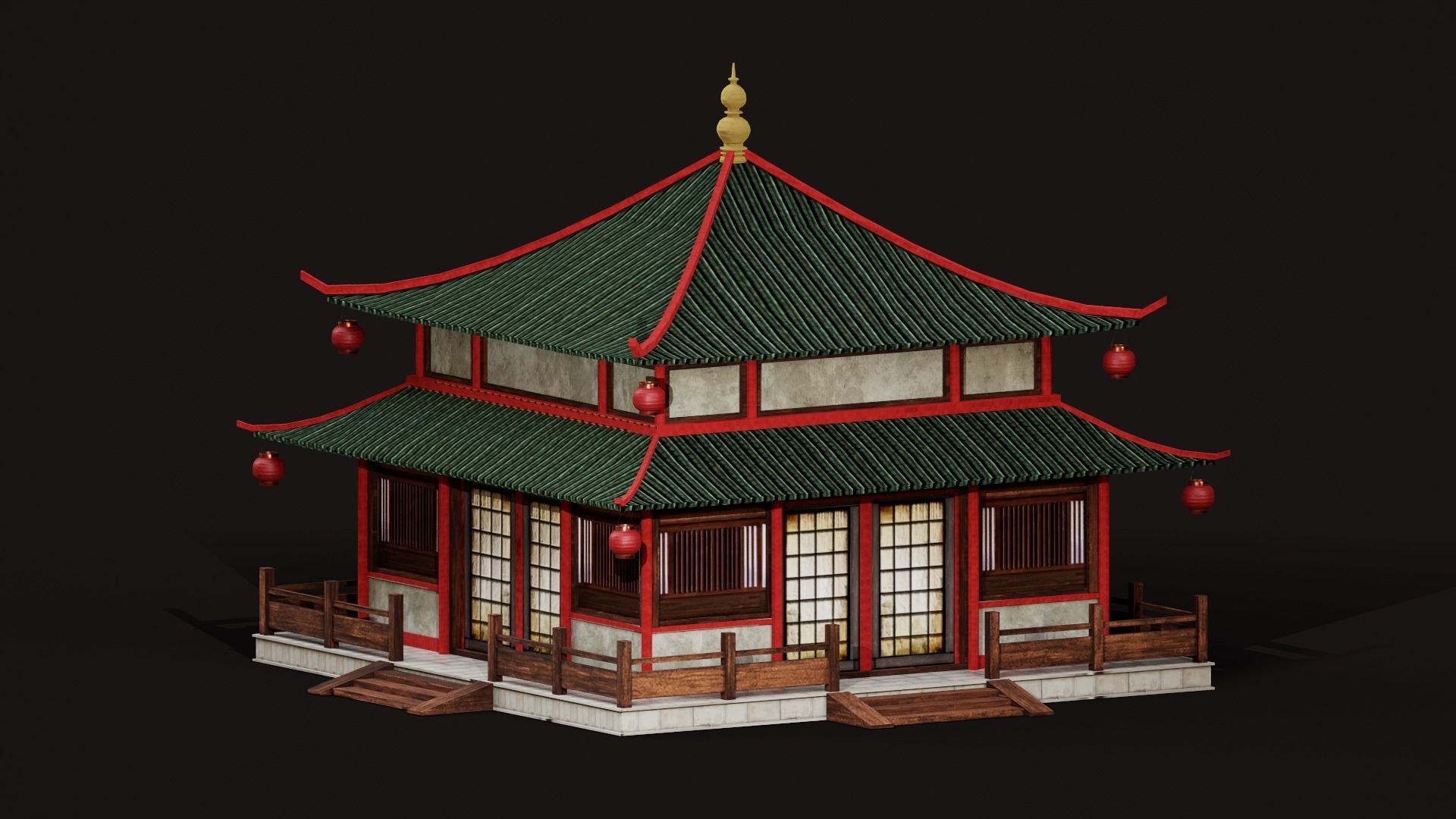 Asian Japanese Traditional Building Collection 3D model | CGTrader