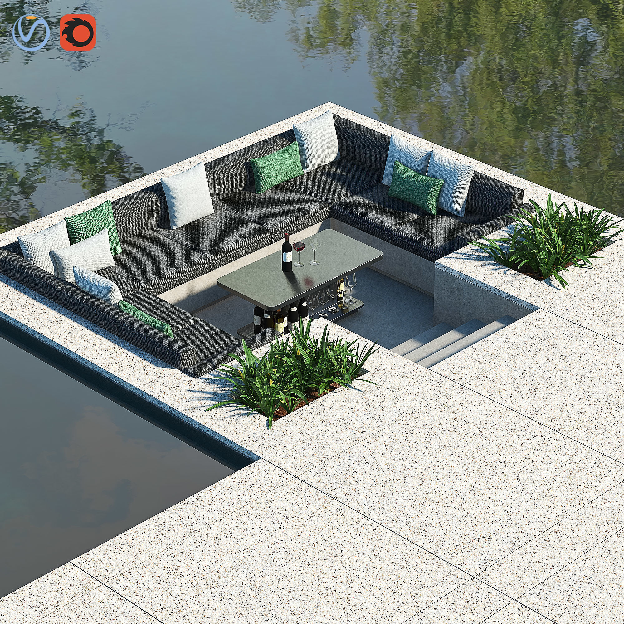 Lounge Pit 01 3D model | CGTrader