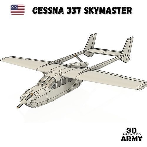 Cessna 337 Skymaster -3D printed scale model - STL files 3D model 3D ...