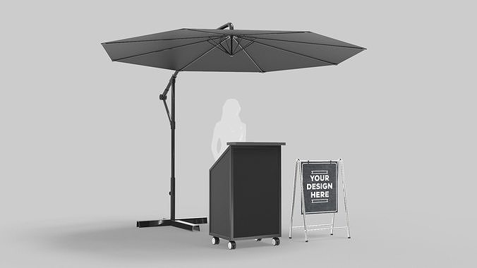 Valet Parking with Umbrella 2 3D model | CGTrader