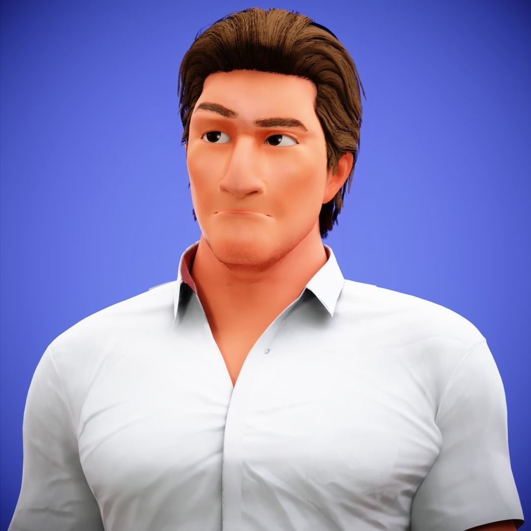 3D model Stylized Cartoon Man Character rigged VR / AR / low-poly ...