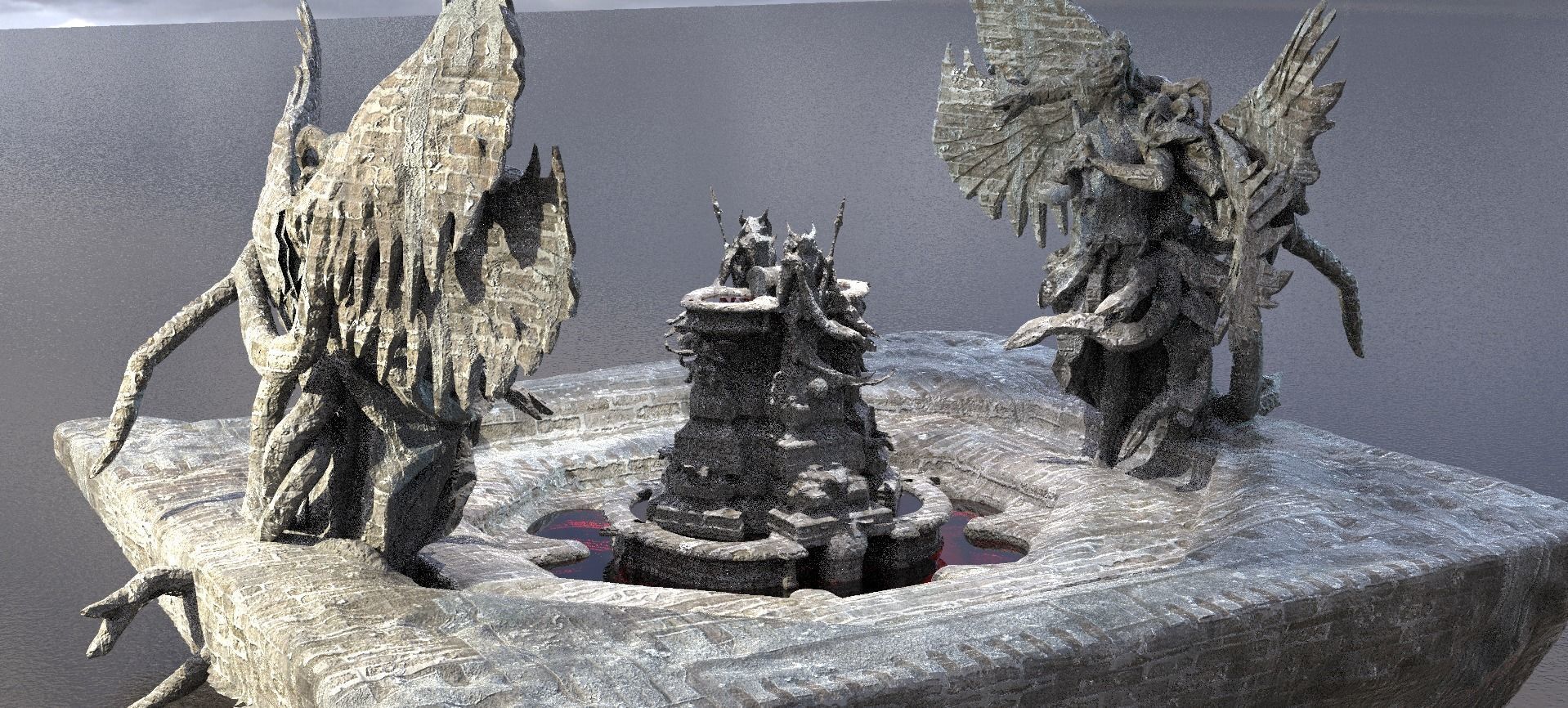 Fallen Angel Blood Font Dark 3D model | CGTrader