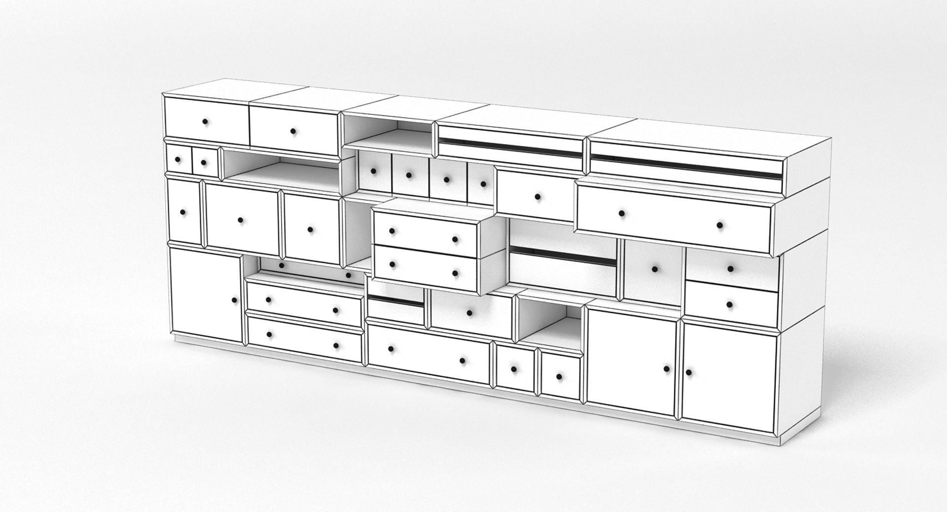 Designer Dresser Unit 3D model | CGTrader